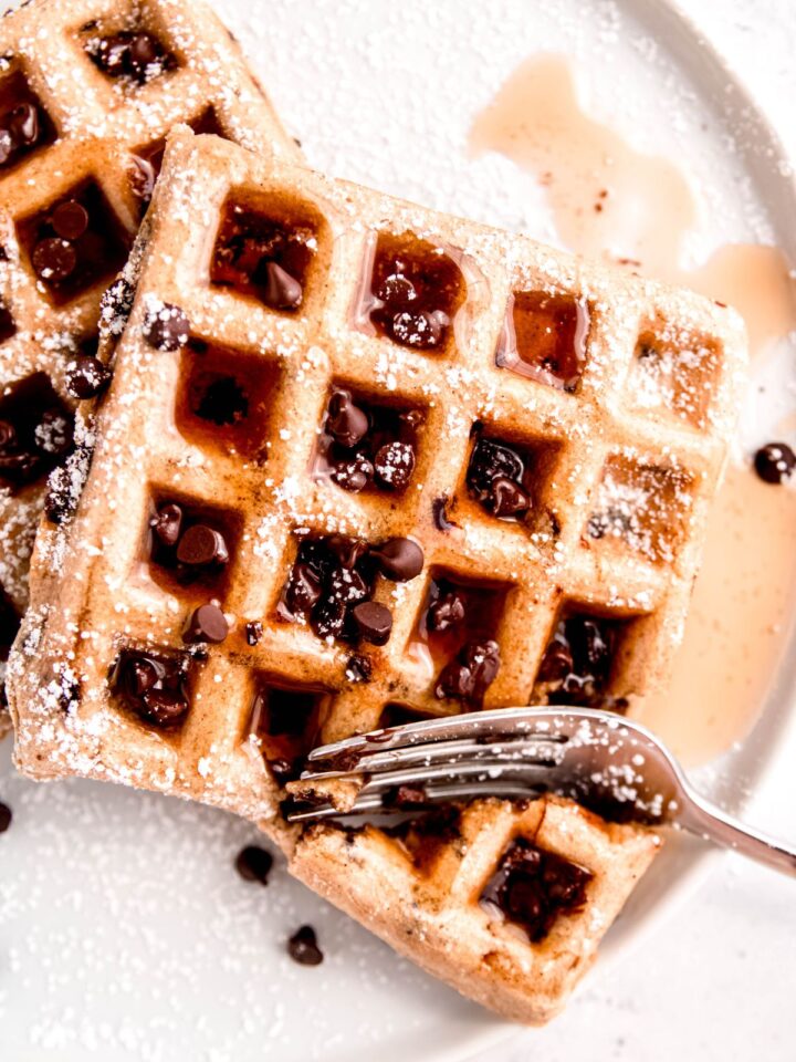 Fluffy Whole Wheat Chocolate Chip Waffles - The Oregon Dietitian