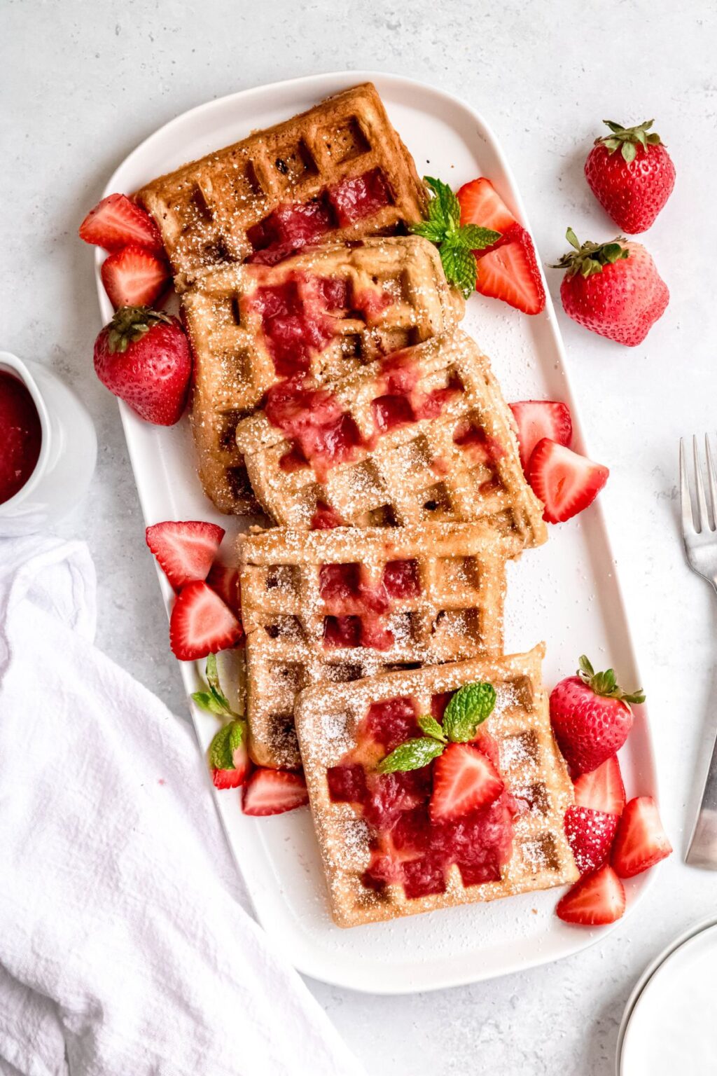 Fresh Strawberry Waffles - The Oregon Dietitian