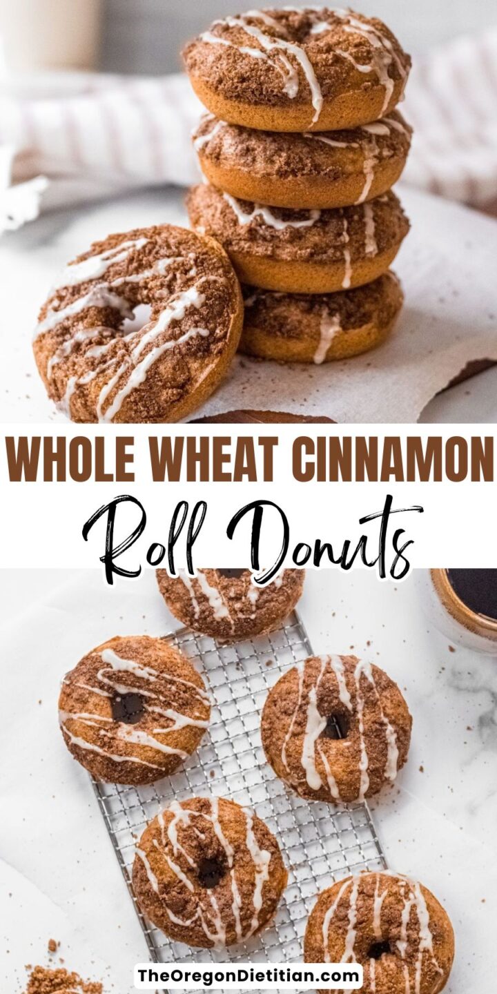 Whole Wheat Cinnamon Roll Donuts - The Oregon Dietitian