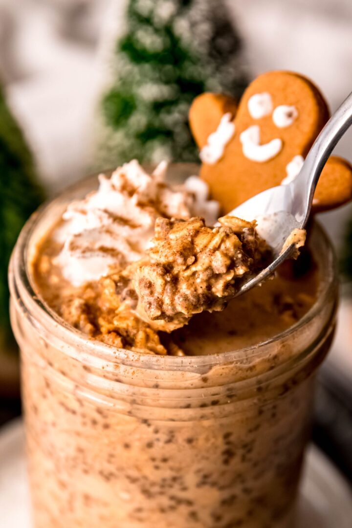 High Protein Gingerbread Overnight Oats - The Oregon Dietitian