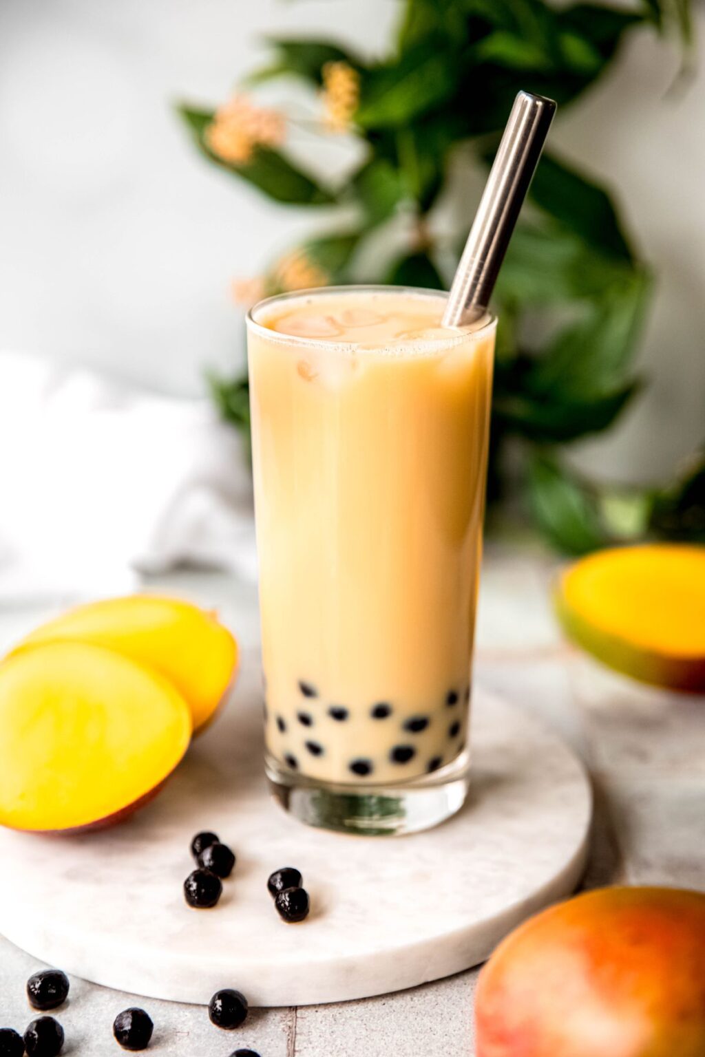 Easy Mango Milk Tea (Mango Boba Tea) - The Oregon Dietitian