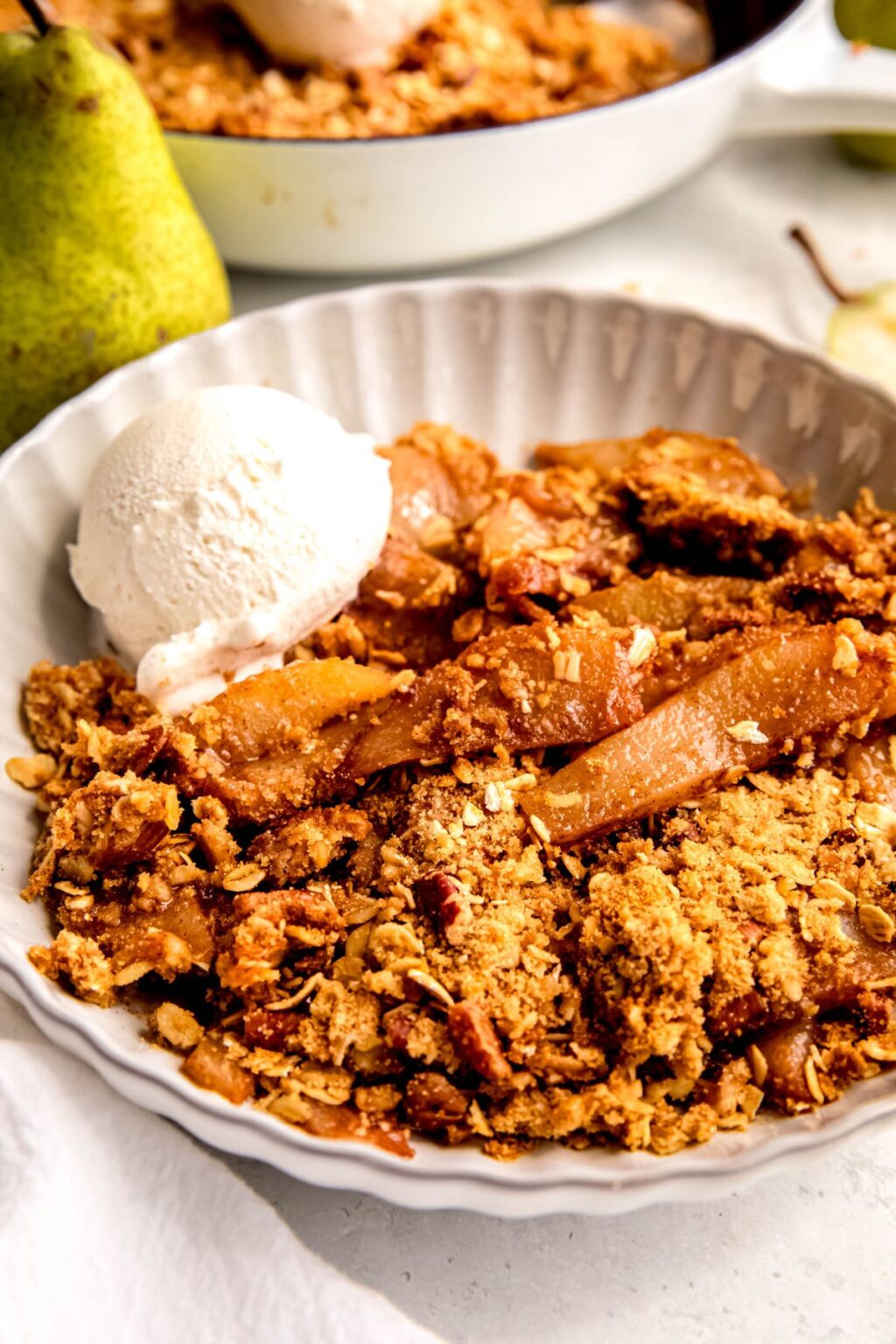 Fresh Pear Crisp (w/Cinnamon and Pecan Topping) - The Oregon Dietitian