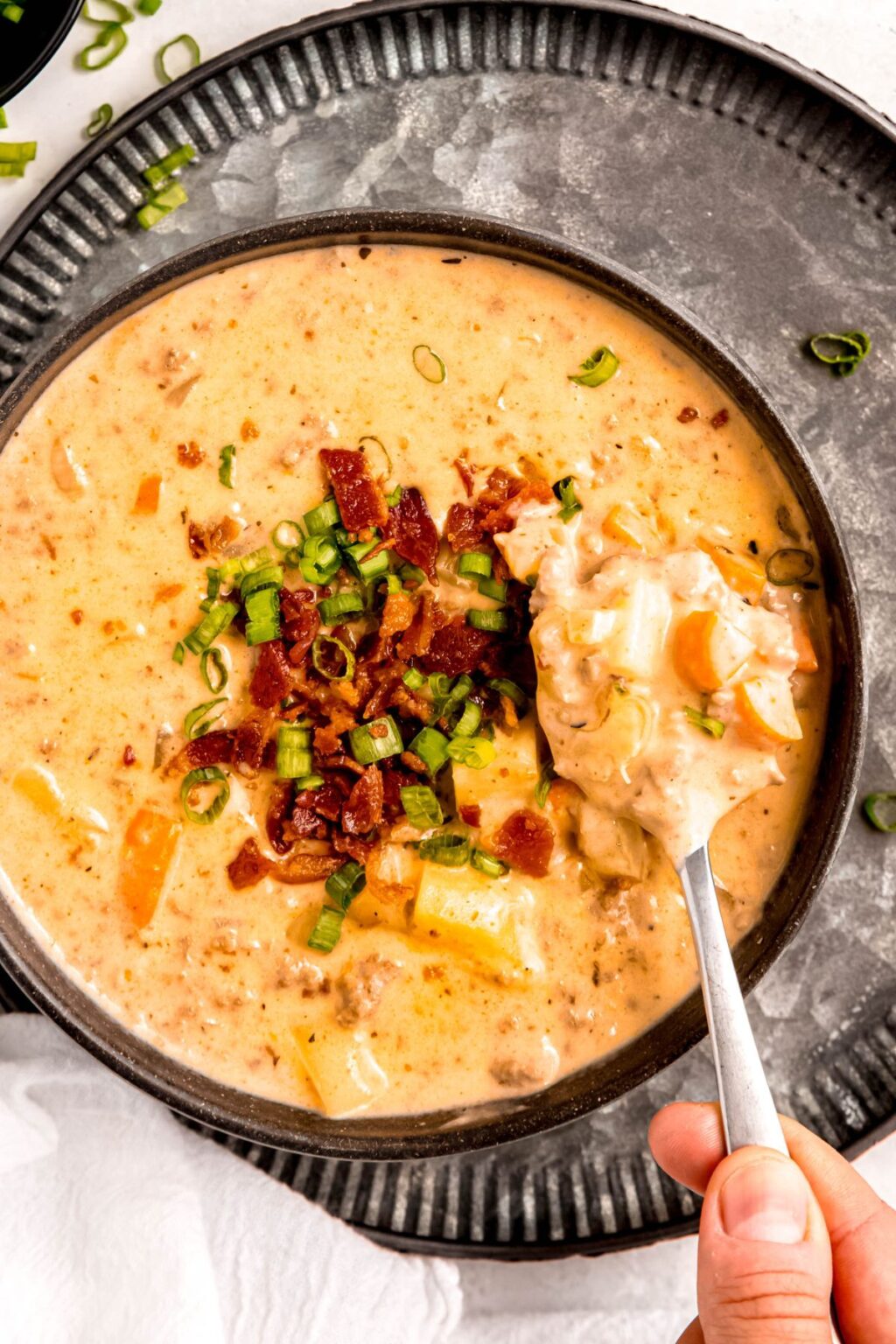 Creamy Cheeseburger Soup - The Oregon Dietitian
