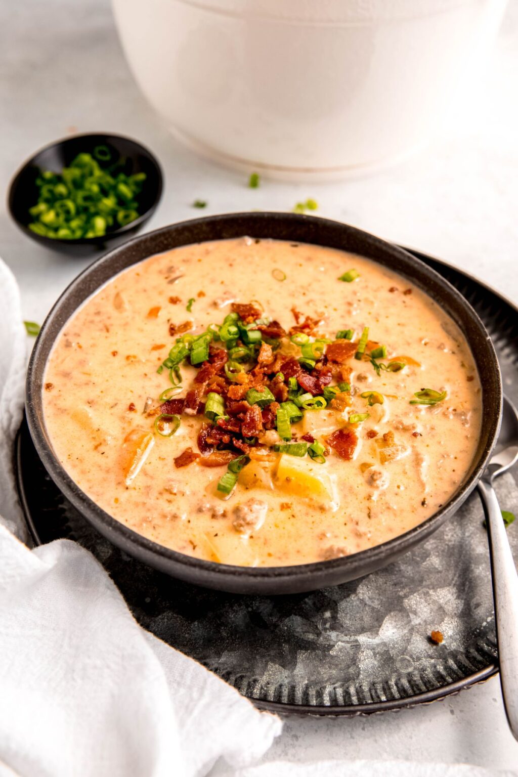 Creamy Cheeseburger Soup - The Oregon Dietitian
