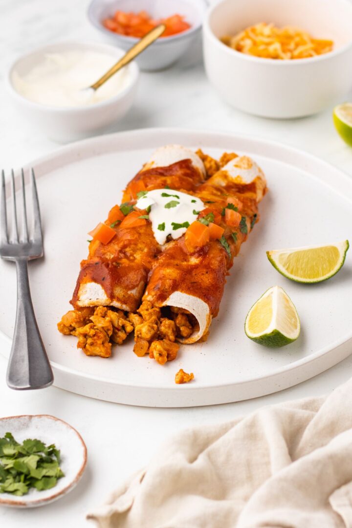 Turkey Enchiladas (Ground or Leftover Turkey!) - The Oregon Dietitian