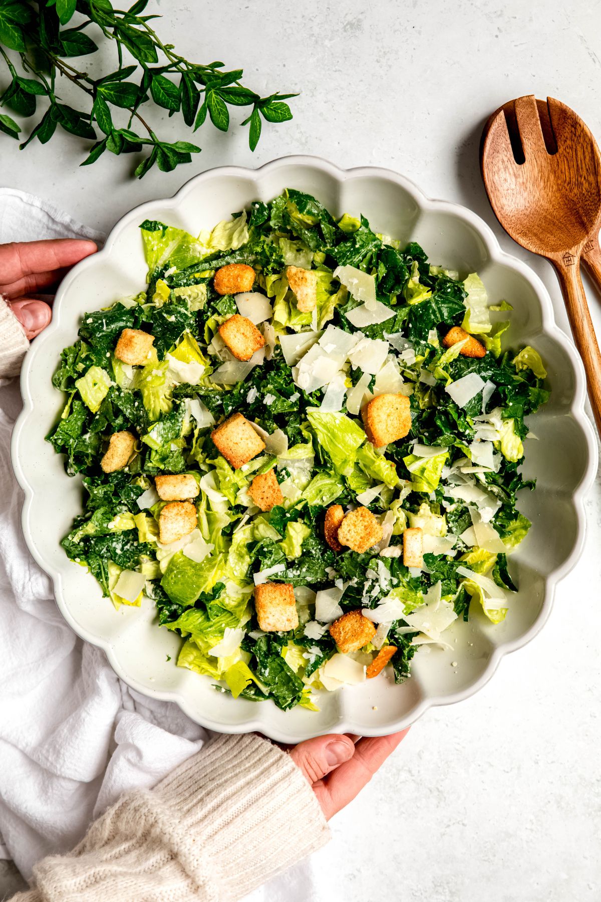 Easy Kale Caesar Salad - The Oregon Dietitian