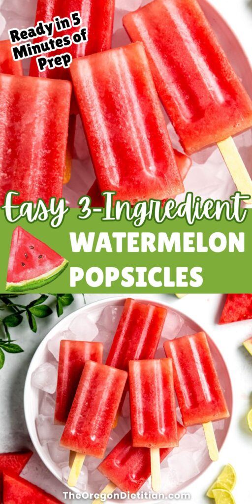 3-Ingredient Watermelon Popsicles - The Oregon Dietitian