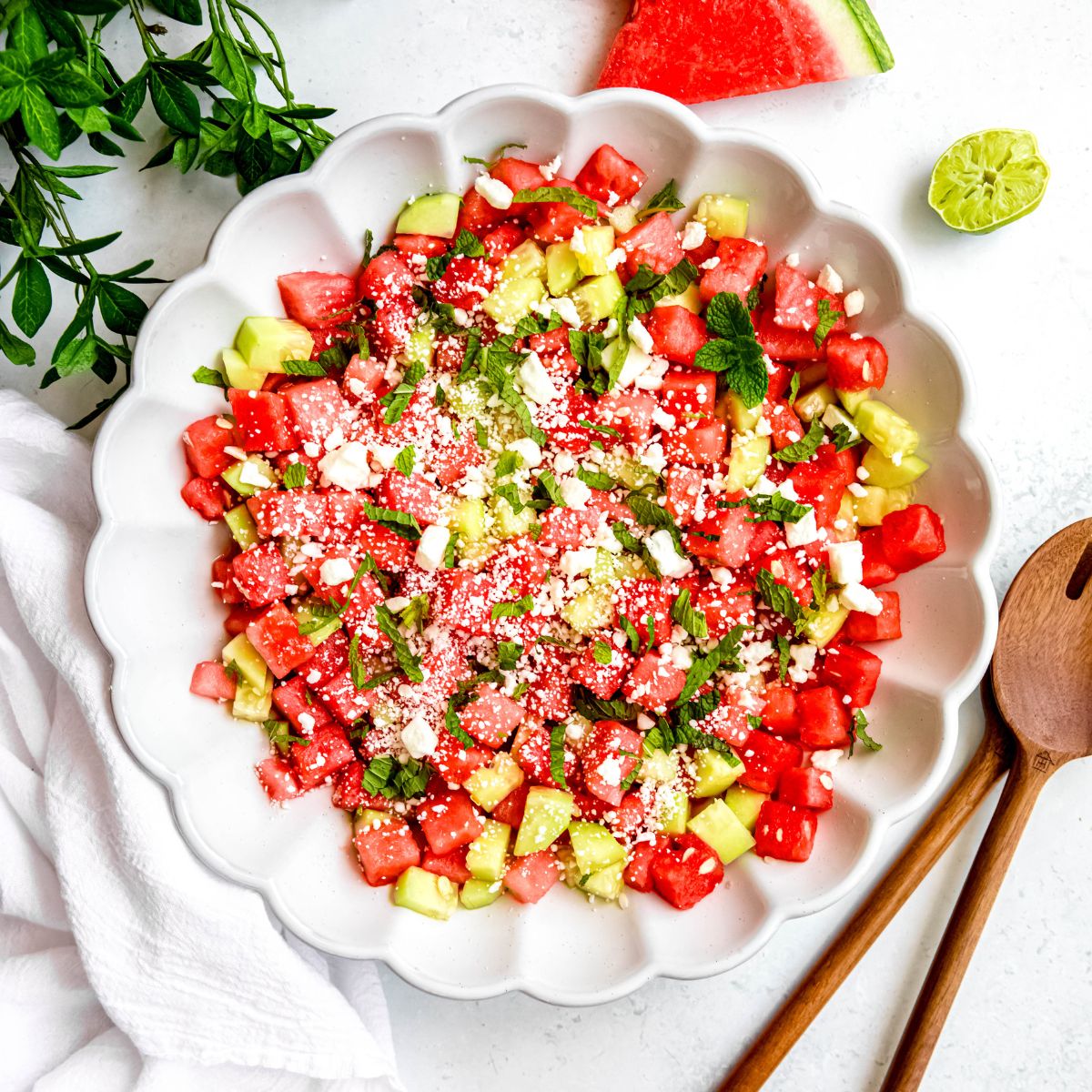 Watermelon Cucumber Feta Salad - The Oregon Dietitian